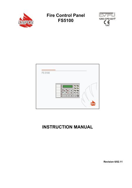 Fire Control Panel FS5100 INSTRUCTION MANUAL