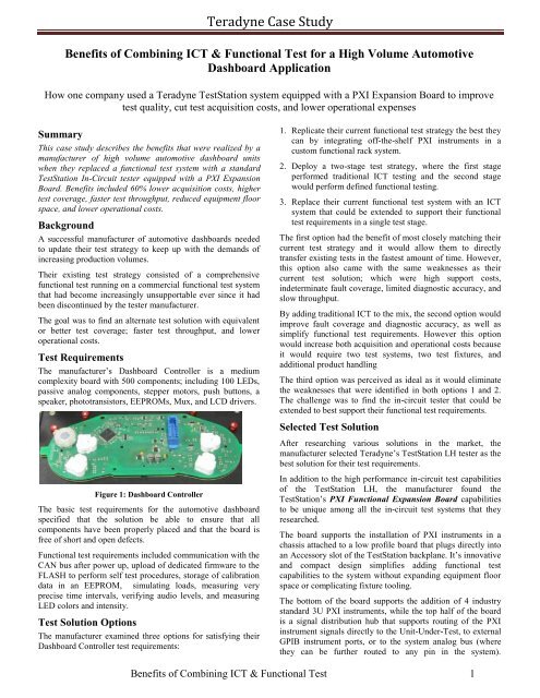 Case Study - Combining ICT & Functional Test - Teradyne