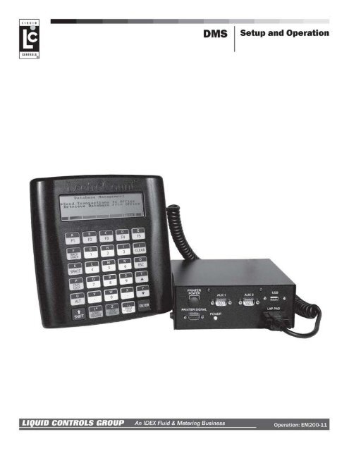 DMS Setup & Operation Manual - Liquid Controls