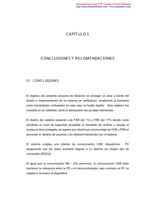 capítulo 5 conclusiones y recomendaciones - Escuela Politécnica ...