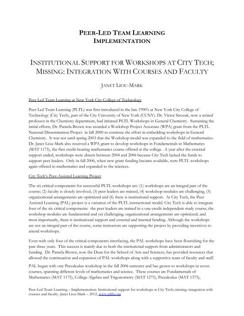 Implementation-Vario.. - Peer-Led Team Learning International ...