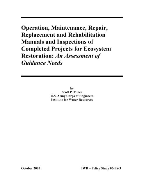 Operation, Maintenance, Repair, Replacement and Rehabilitation ...