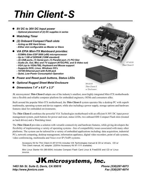 Thin Client-S - JK microsystems, Inc