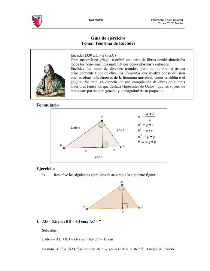 Teorema De Euclides Teorema De Euclides | PDF | Geometría Euclidiana