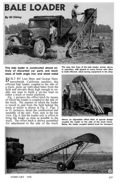 Hay Bale Loader - Vintage Projects