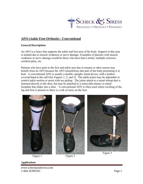 AFO (Ankle Foot Orthosis) - Conventional - Scheck & Siress