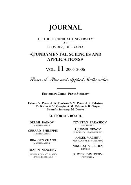 JOURNAL Series A - Pure and Applied Mathematics