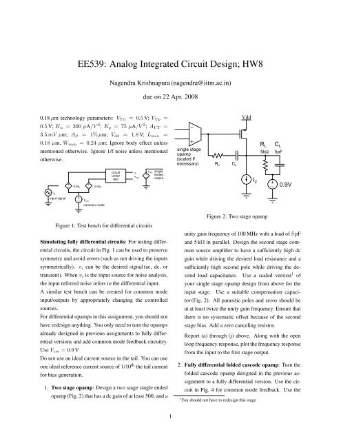 EE539: Analog Integrated Circuit Design; HW8