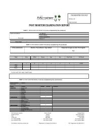 POST MORTEM EXAMINATION REPORT - Minster Vets