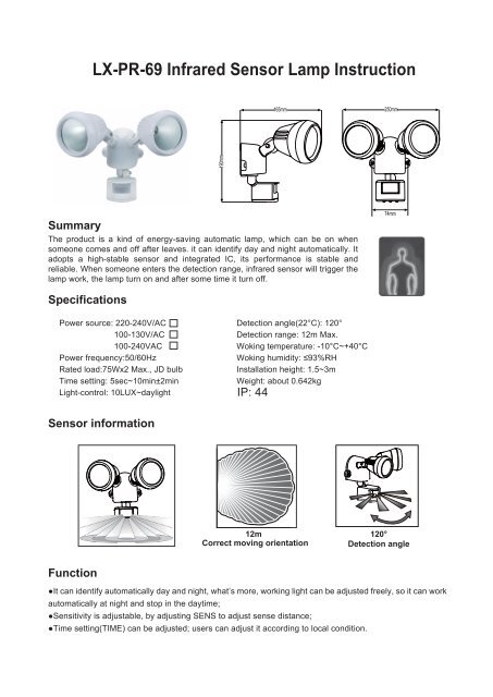 Infrared Lamp Instructions