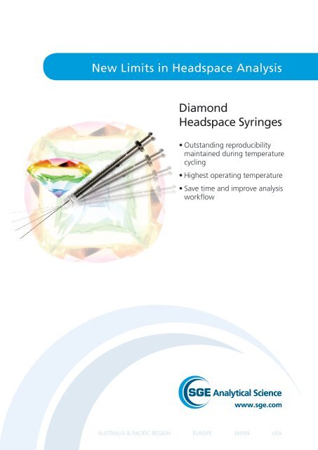 Diamond Headspace Syringes New Limits in Headspace Analysis