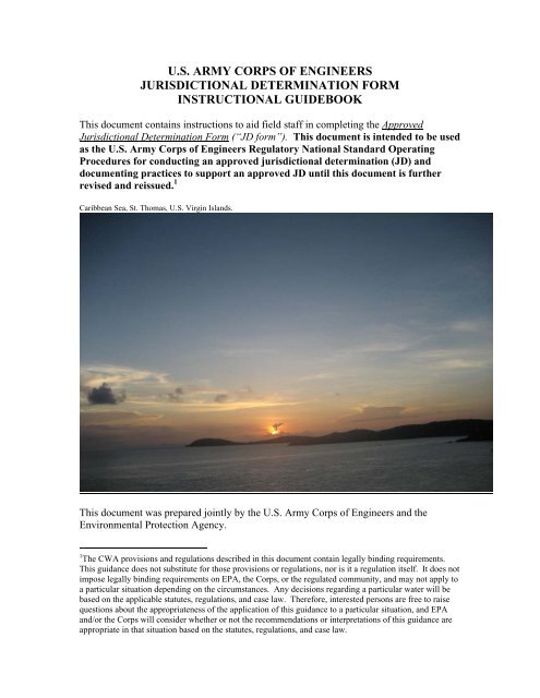 us army corps of engineers jurisdictional determination form ...