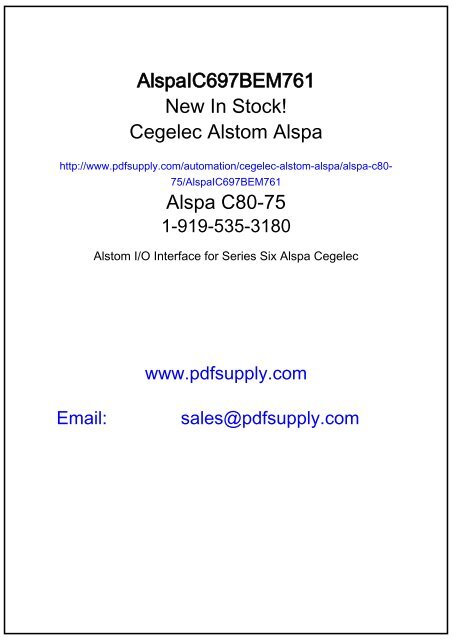 Alspa CE80-20 | Alstom I/O Interface for Series Six Alspa Cegelec