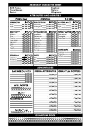 Werewolf: The Apocalypse Character Sheet - RPG Sheets
