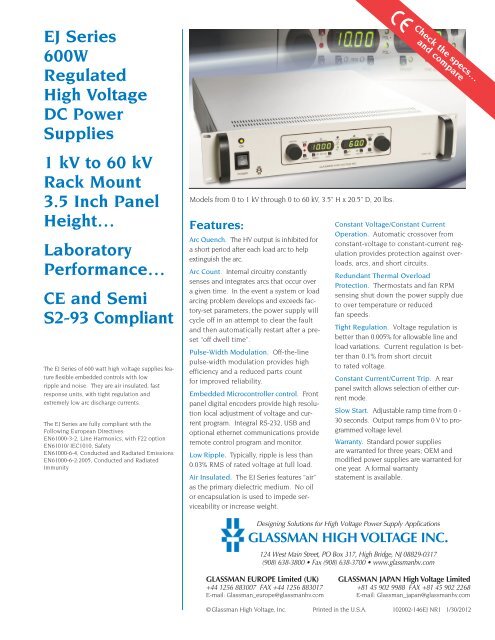 EJ series.pdf - Glassman High Voltage Inc.