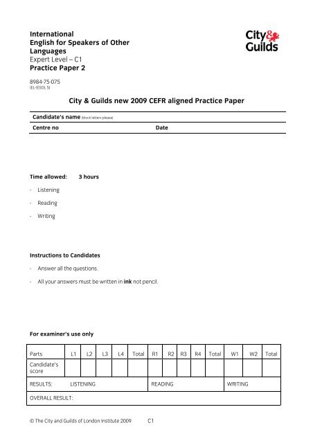 Practice Paper 2 City Guilds practice-paper-2-city-guilds