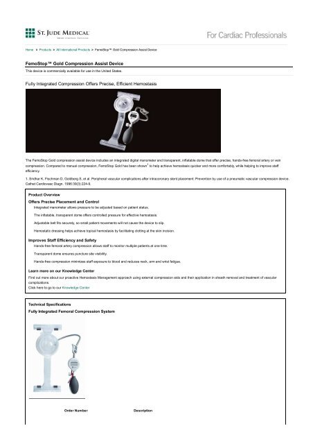 FemoStop™ Gold Compression Assist Device Fully Integrated ...