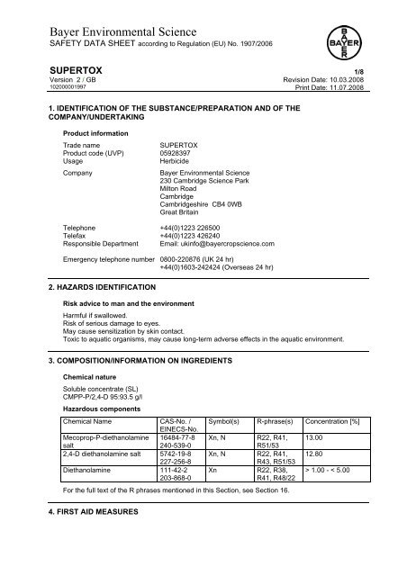 Supertox 30 - Bayer Environmental Science Turf & Amenity