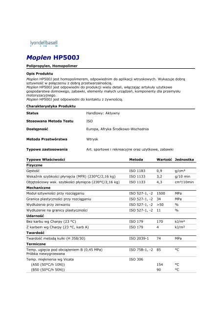 Moplen HP500J.pdf - Motor Polimer