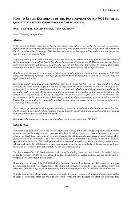 ICT in Education 126 Abstract Introduction