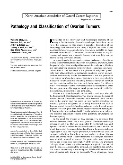 Pathology and Classification of Ovarian Tumors - Cursuri Medicina