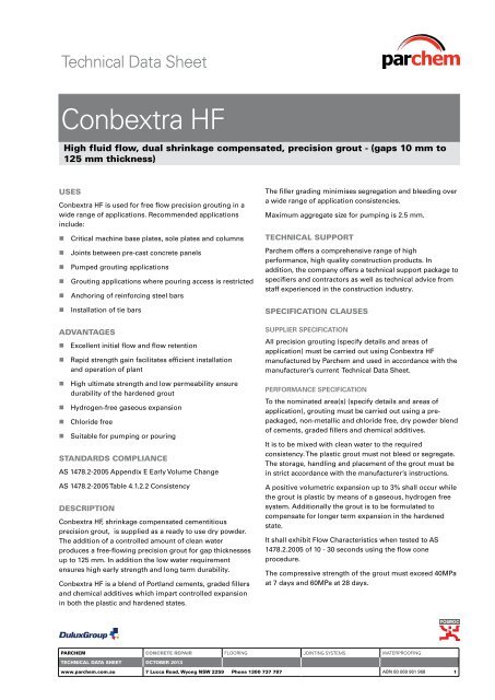 Conbextra HF TDS - Parchem