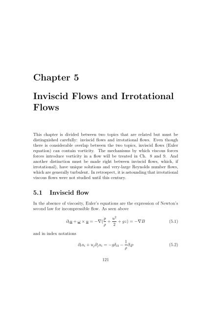 Chapter 5 Inviscid Flows and Irrotational Flows