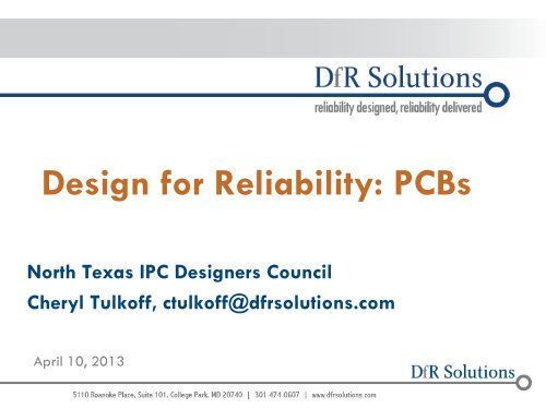 Design for Reliability: PCBs - DfR Solutions