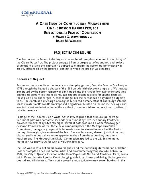 A Case Study of Construction Management - CMAA