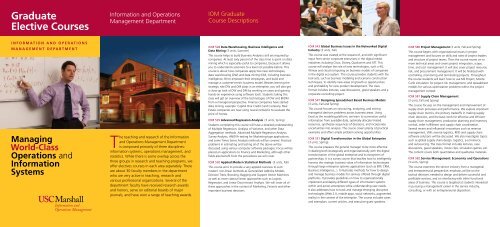See Brochure PDF - USC Marshall Current Students