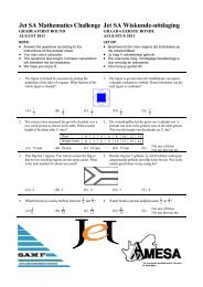 Jet SA Mathematics Challenge Jet SA Wiskunde-uitdaging - AMESA