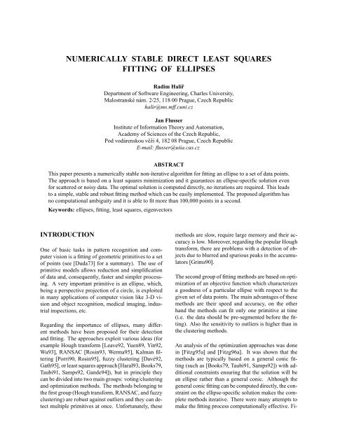 numerically stable direct least squares fitting of ellipses - AutoTrace