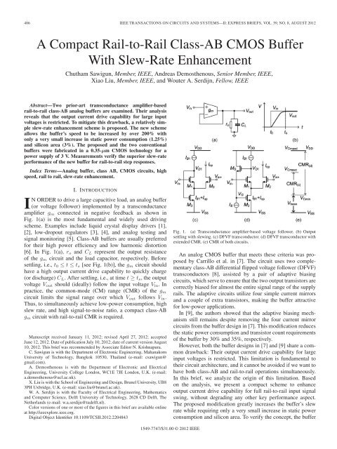 A Compact Rail-to-Rail Class-AB CMOS Buffer With ... - IEEE Xplore