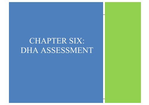 CHAPTER SIX: DHA ASSESSMENT - Dubai Health Authority