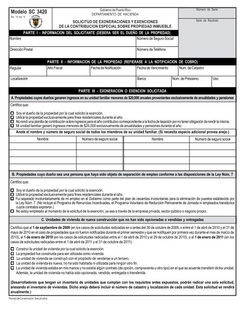 Modelo SC 3420 - Departamento de Hacienda - Gobierno de Puerto ...