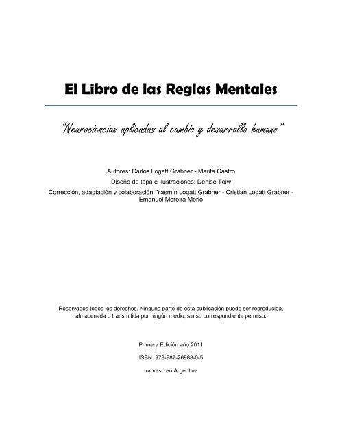El Libro de las Reglas Mentales “Neurociencias aplicadas al cambio ...
