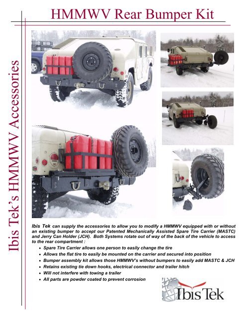 Ibis Tek's HMMWV Accessories HMMWV Rear Bumper Kit