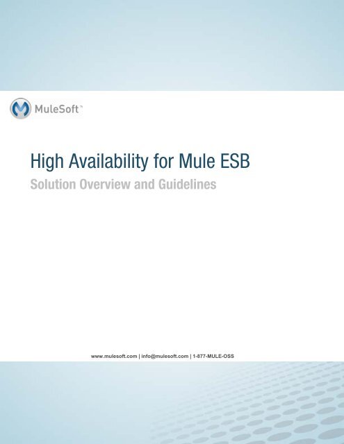 High Availability for Mule ESB - MuleSoft