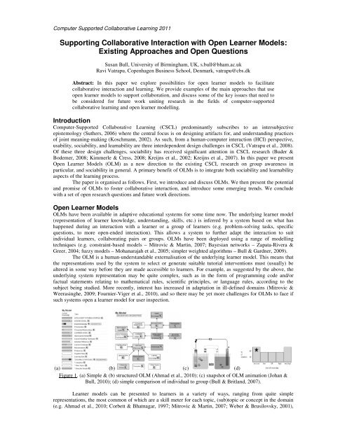 Supporting Collaborative Interaction with Open Learner Models ...