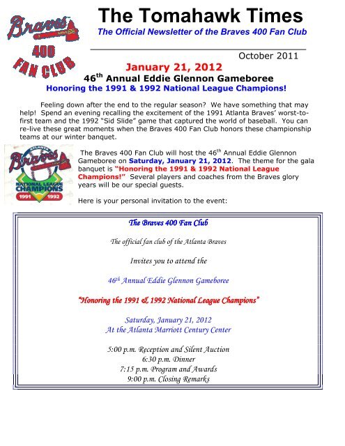 The Tomahawk Times - Braves 400 Club