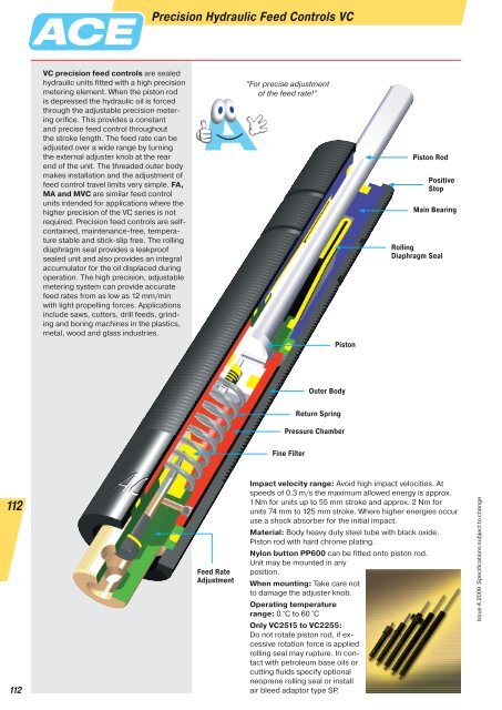 ACE precision hydraulic feed controls
