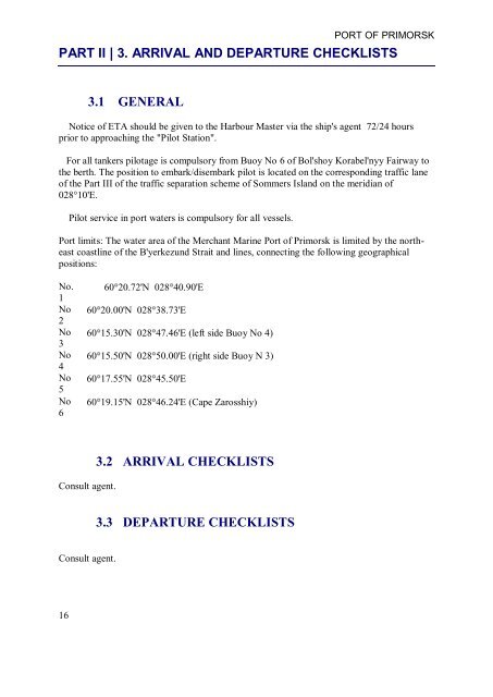 PORT OF PRIMORSKPART II