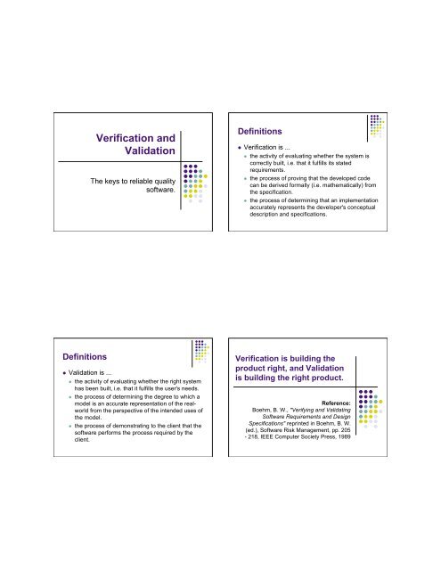 Verification and Validation - Heppenstall.ca