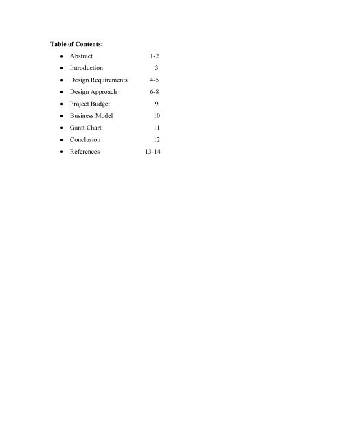 Table of Contents - Electrical & Computer Engineering Table of Contents - Electrical & Computer Engineering