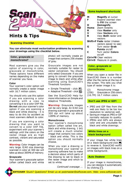 Scan2CAD Hints & Tips - Carlson Software