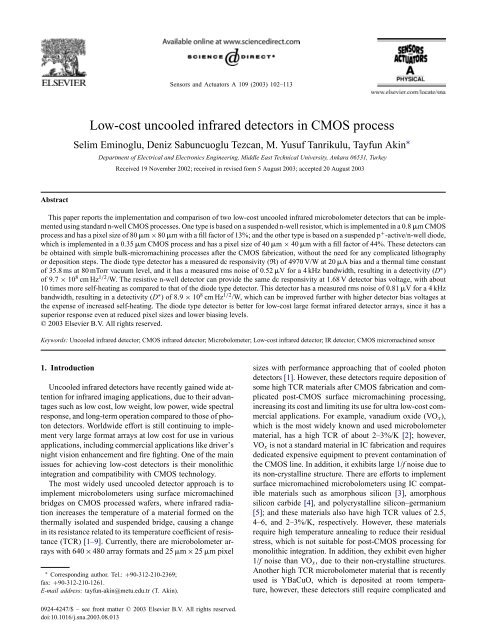Low-cost uncooled infrared detectors in CMOS process