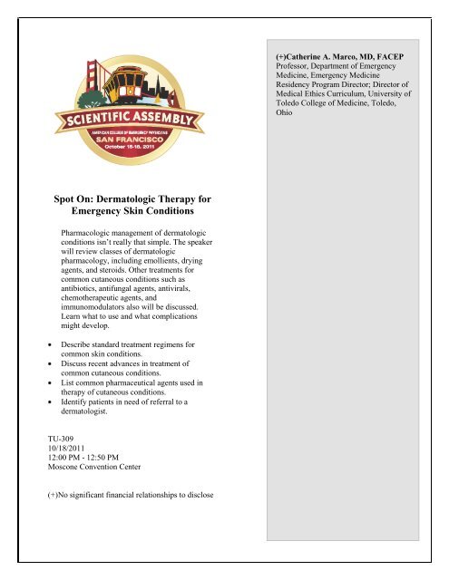 Spot On: Dermatologic Therapy for Emergency Skin Conditions