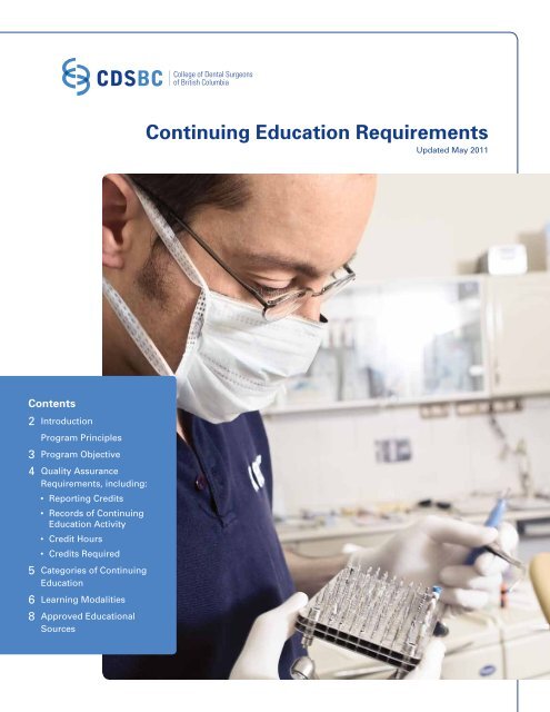 Continuing Education Requirements - College of Dental Surgeons ...