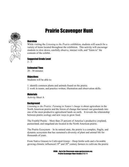 Prairie Scavenger Hunt - Forces of Change