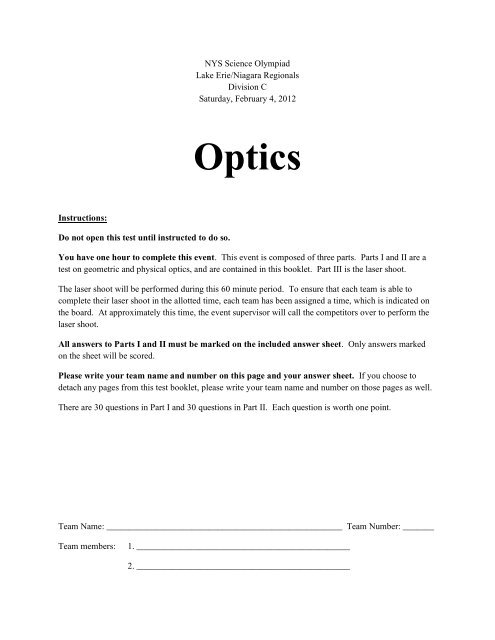 Optics - Science Olympiad Student Center